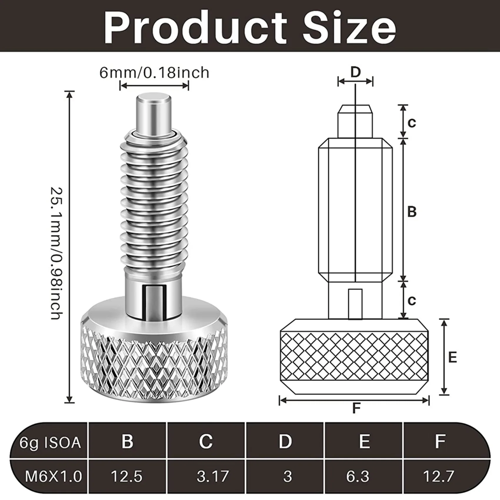 AWAH 4X Hand Retractable Spring Plunger With Knurled Handle Stainless ...