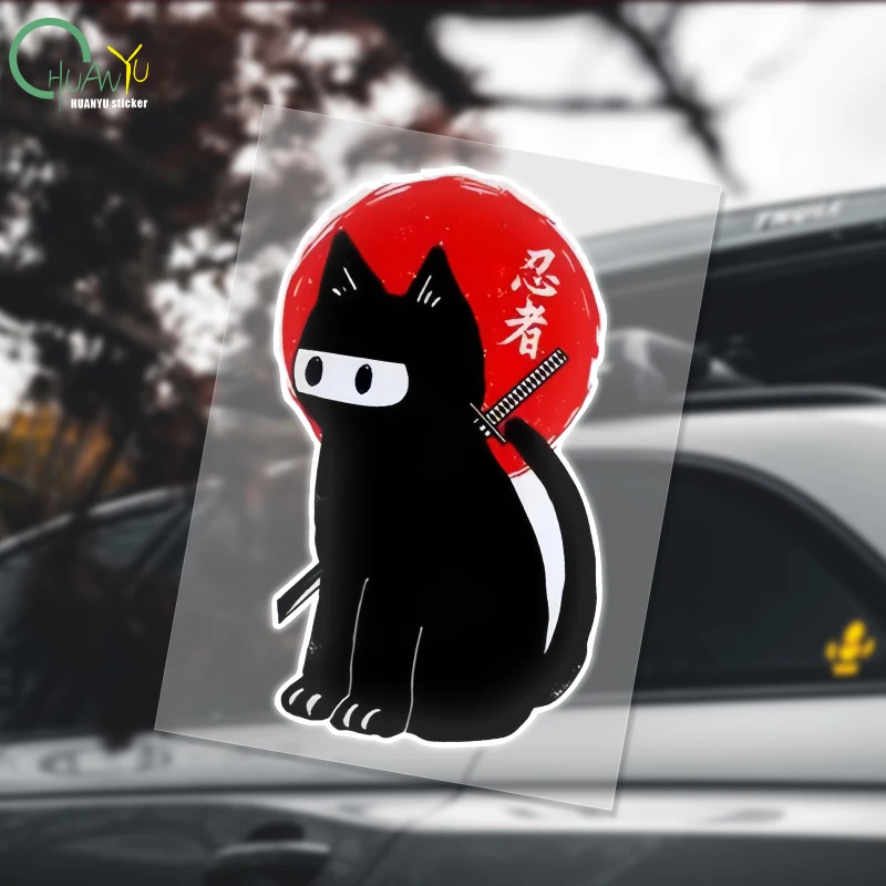 Reflective-Cat-Japanese-Car-Sticker-Cat-Japan-Red-Sun-Stickers ...