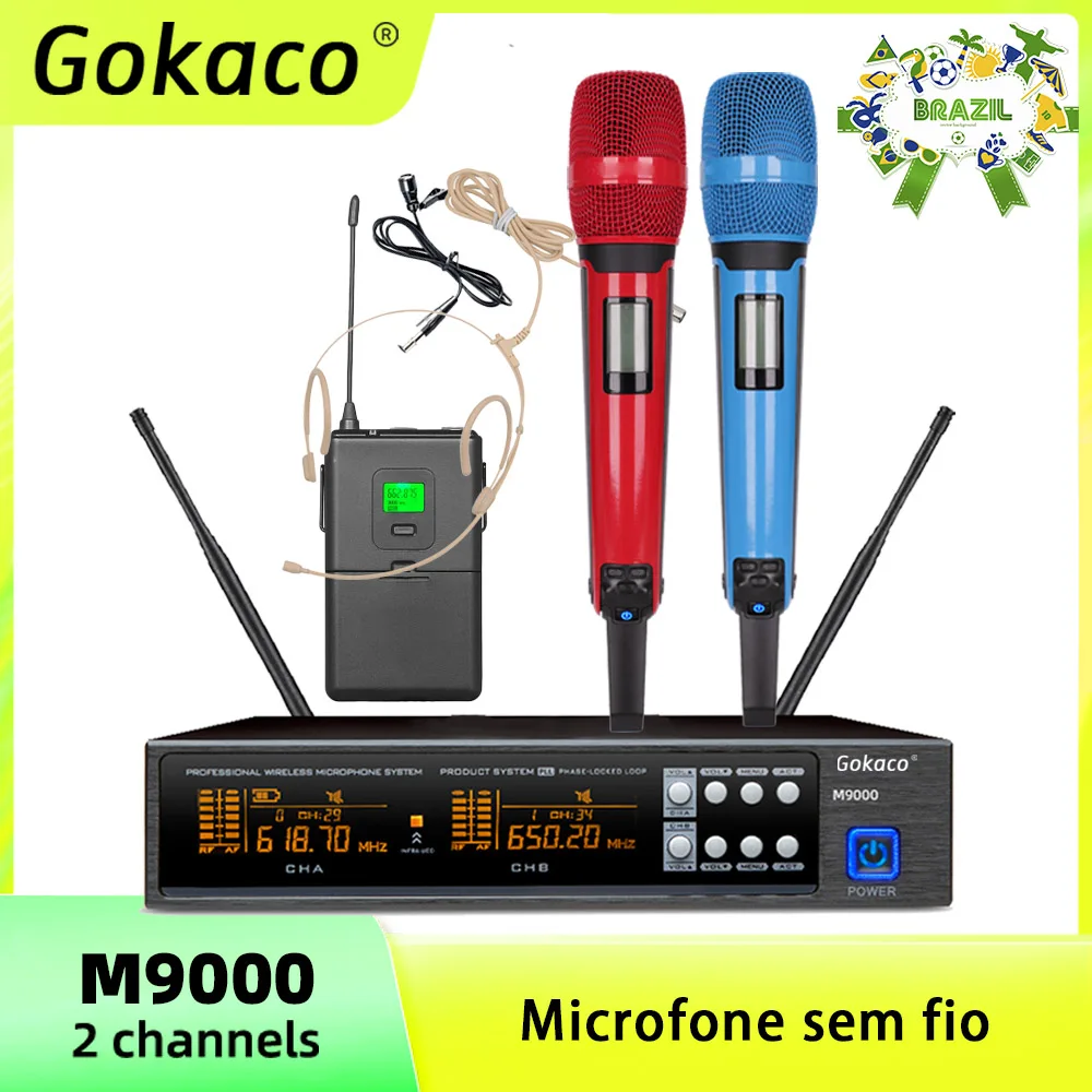 Gokaco-alta-qualidade-m9000-uhf-profissional-duplo-sistema-de-microfone ...
