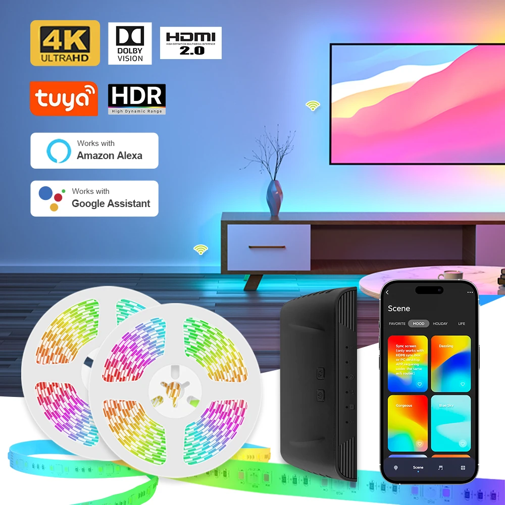 Ambient-LED-Backlight-Kit-with-HDMI-Sync-Box-SE-for-32-85-inch-TV ...