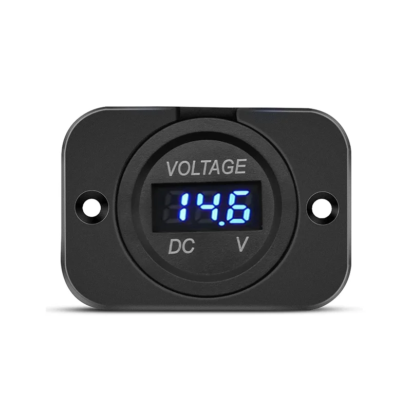 Digital-Voltage-Meter-DC-12-24V-Waterproof-Round-Meter-Car-Voltmeter ...