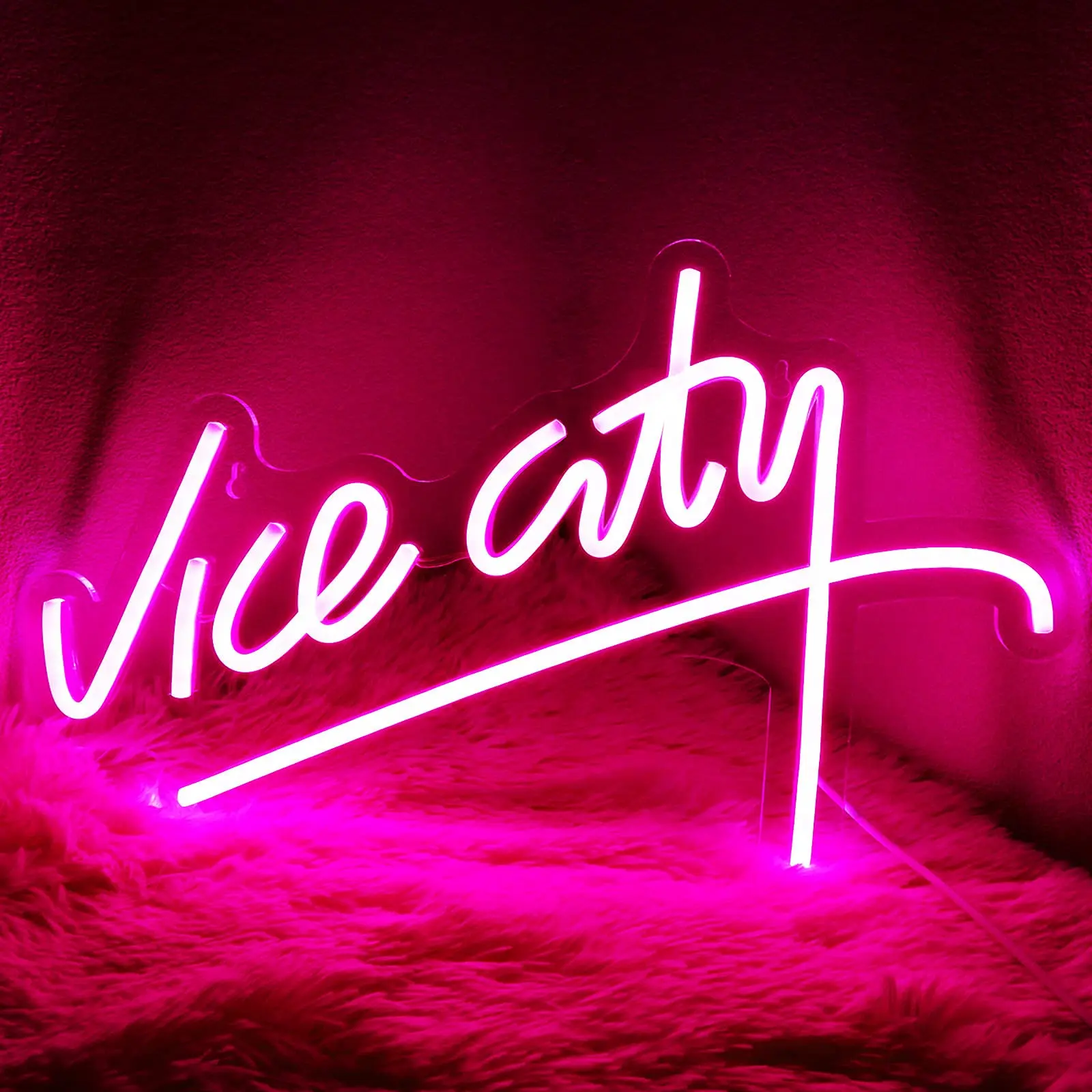 Pink-Vice-City-Neon-Sign-Led-Lights-Bedroom-Letters-USB-Powered-Game ...