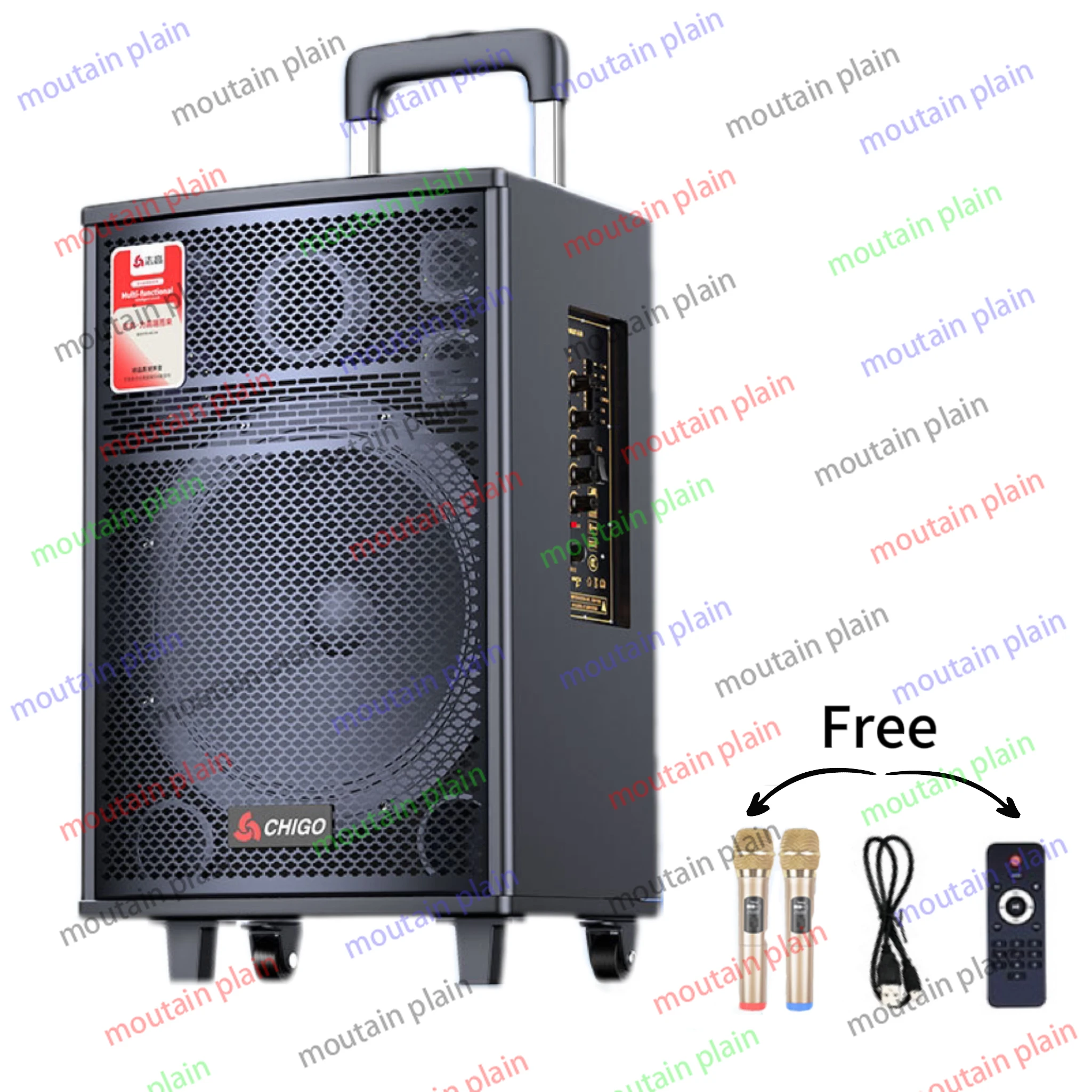 Wooden-Box-Speaker-Sound-System-DJ-Box-Wireless-Loudspeaker-BT-TWS-Mic ...