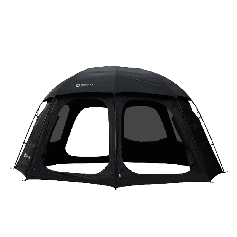 Black Glue Coated Octagonal Ball Tent Large Space 3doors 5windows ...