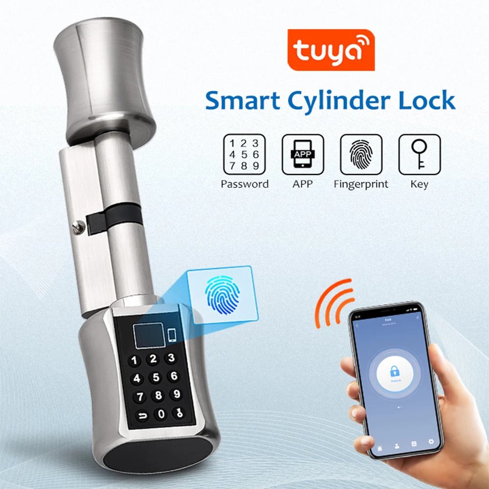 TUYA-Bluetooth-Smart-Cylinder-Lock-Biometric-Electronic-Digital-Keypad ...