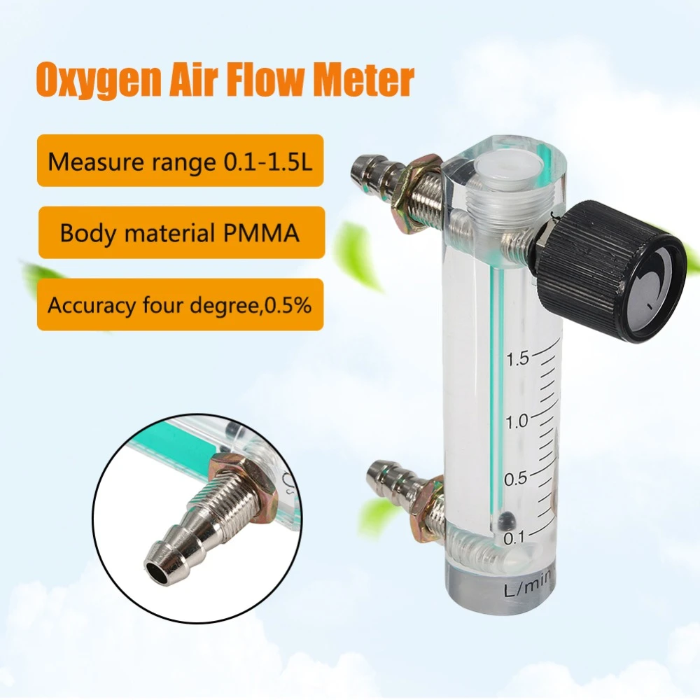 Air Oxygen Gas Flow Meter Flowmeter Caudalimetro Counter Flow Indicator ...