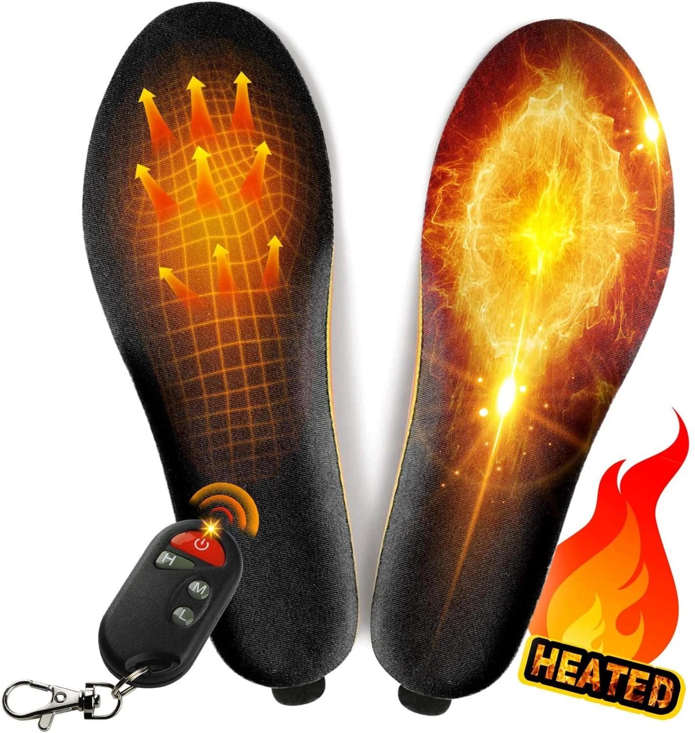2000mAh Remote Control Heating Insole with Rechargeable Battery Heated ...