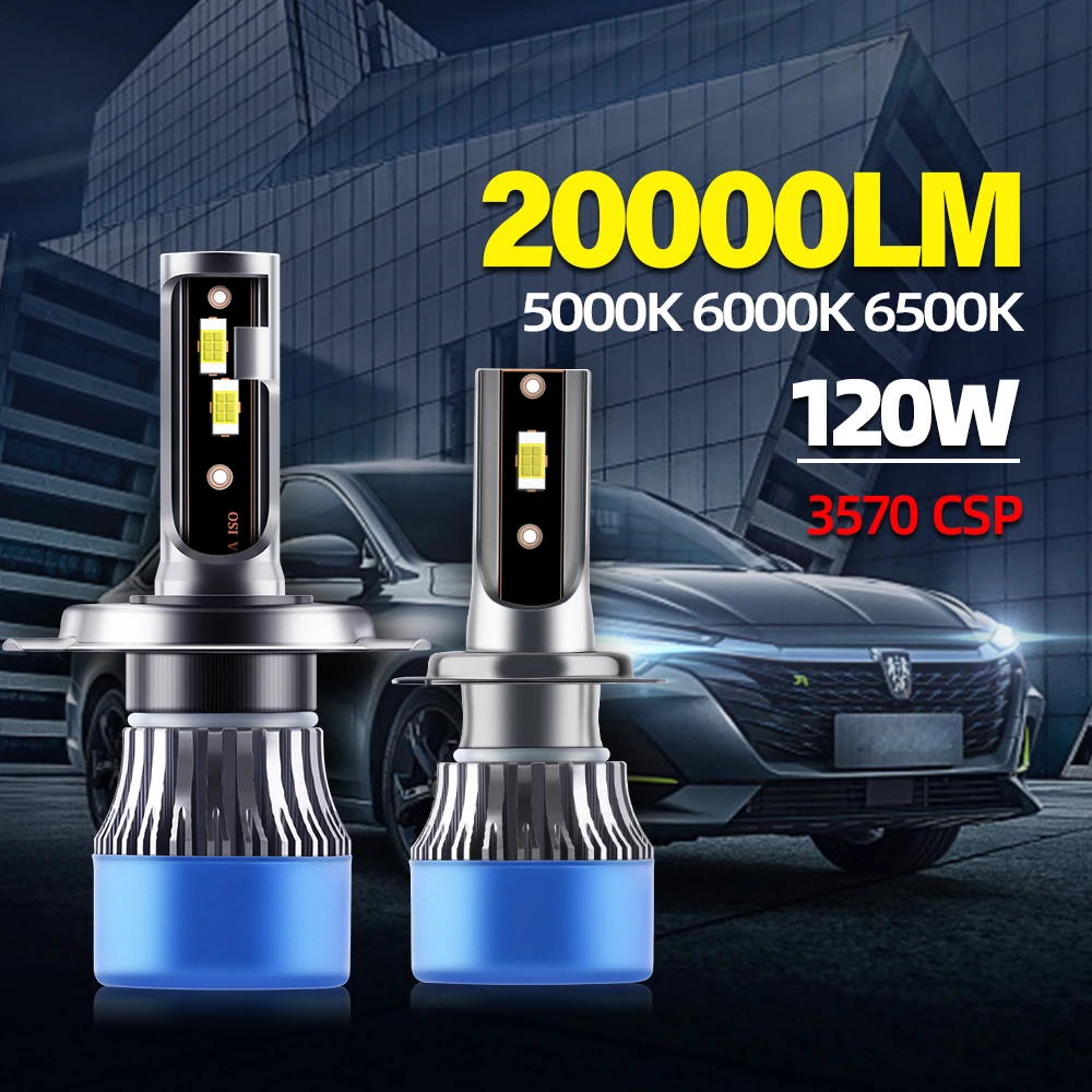H4 LED H7 헤드 20000LM CSP 칩 LED H1 H11 H8 H9 9005 HB3 9006 HB4 120W 5000K 6000K 6500K 램프 전구 터보 ...