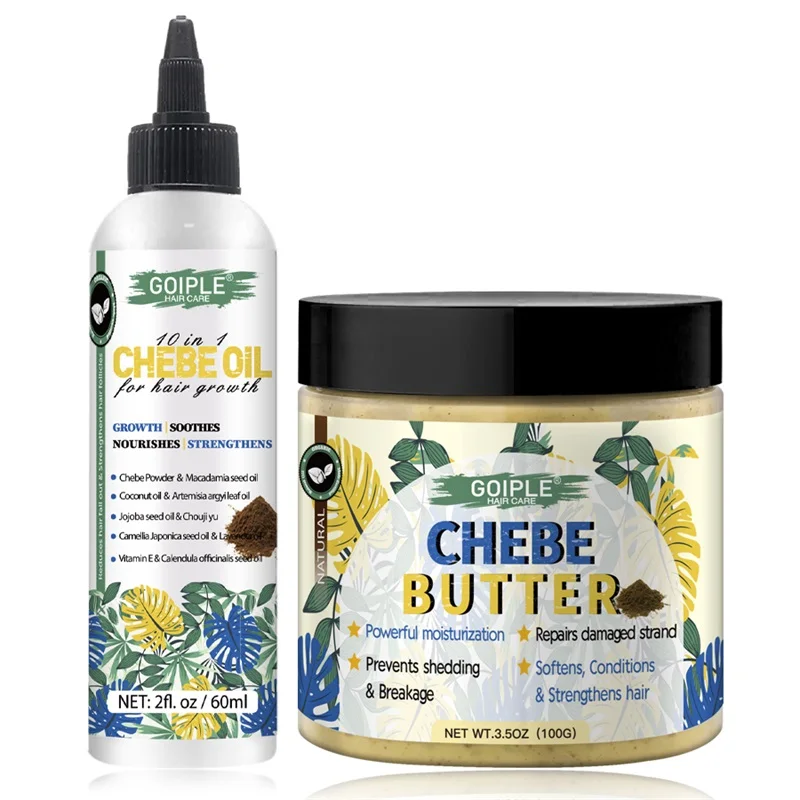 GOIPLE-Chebe-Hair-Growth-Oil-Butter-Kit-Anti-hair-Loss-Fast-Regrowth ...