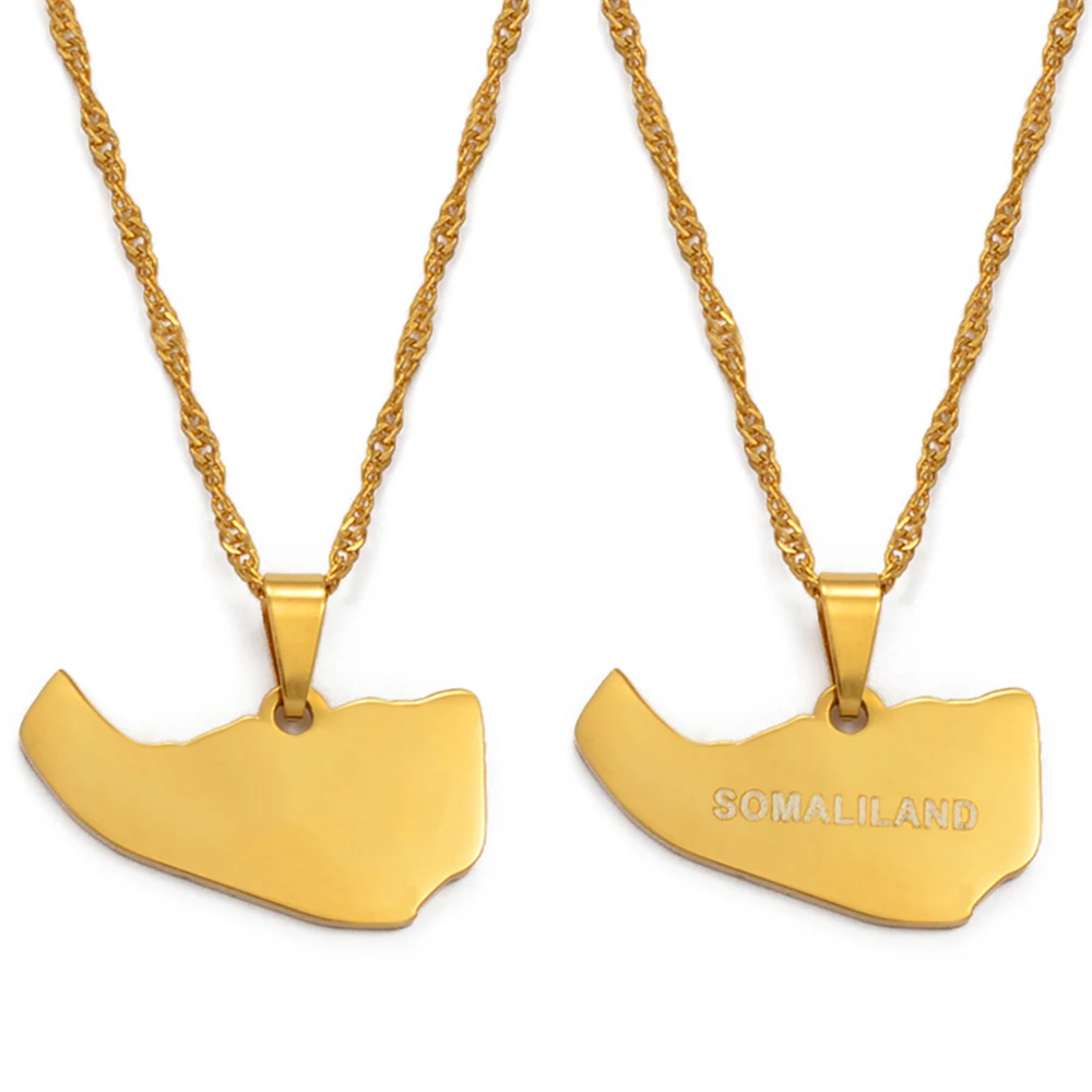 Anniyo Somaliland Map Pendant Necklaces Gold Color Jewelry Gift #022621 ...