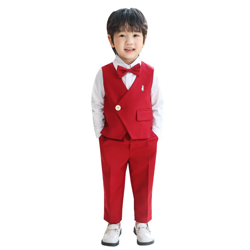 Gentleman Kids Summer Royal Blue Red Photograph Suit Little Boys ...