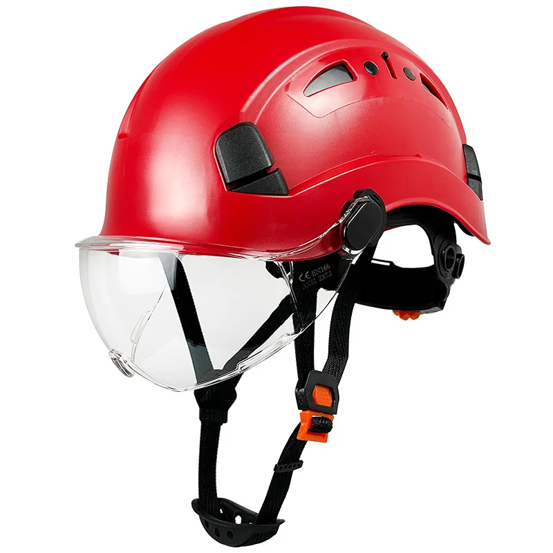 Construction-Safety-Helmet-With-Goggles-Visor-high-quality-ABS-Hard-Hat ...