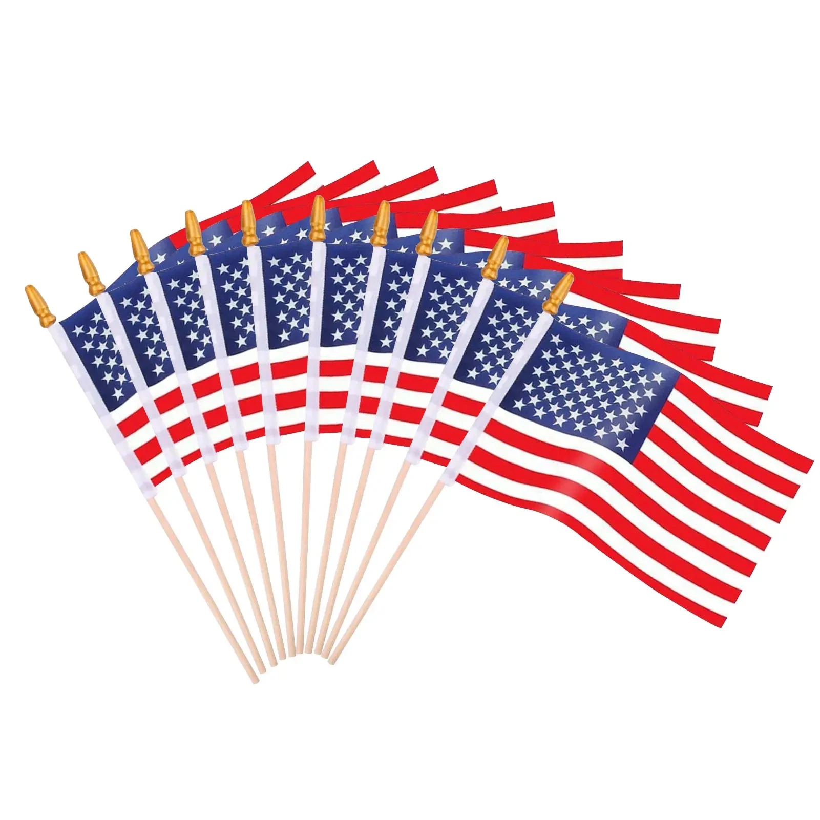 Banderas americanas onduladas a mano, 50 piezas, portátiles, Mini ...