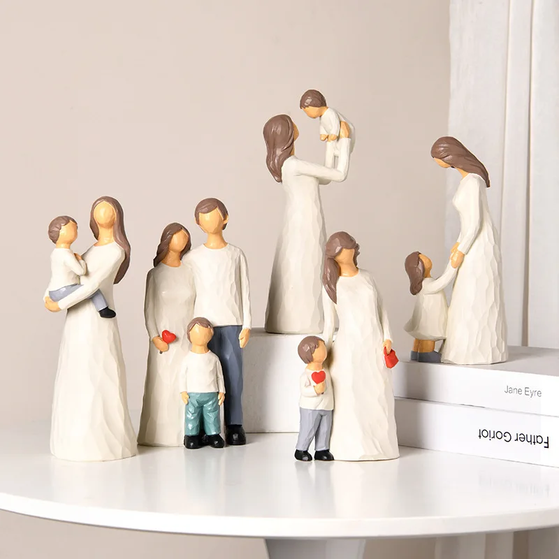 1pcs Resin Family Figurine Set Elegant Living Room Decor for Wine ...