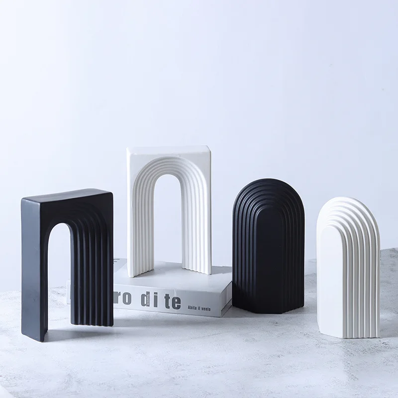 Creative Geometric Ceramic Crafts Semicircular Arch Archway Black and ...