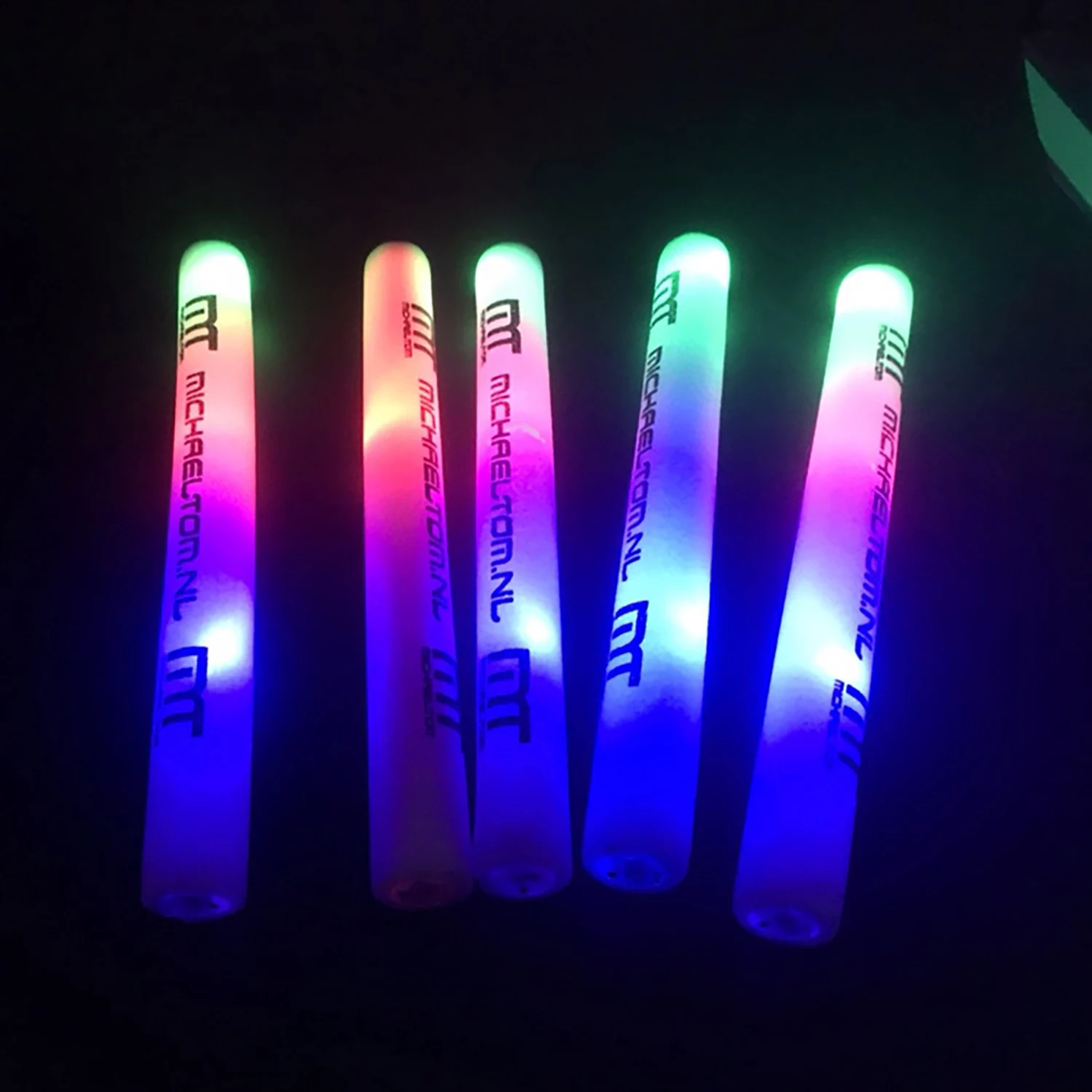 60/100/1000pcs Custom Glow Sticks Personalize Colorful Cheers LED Foam ...