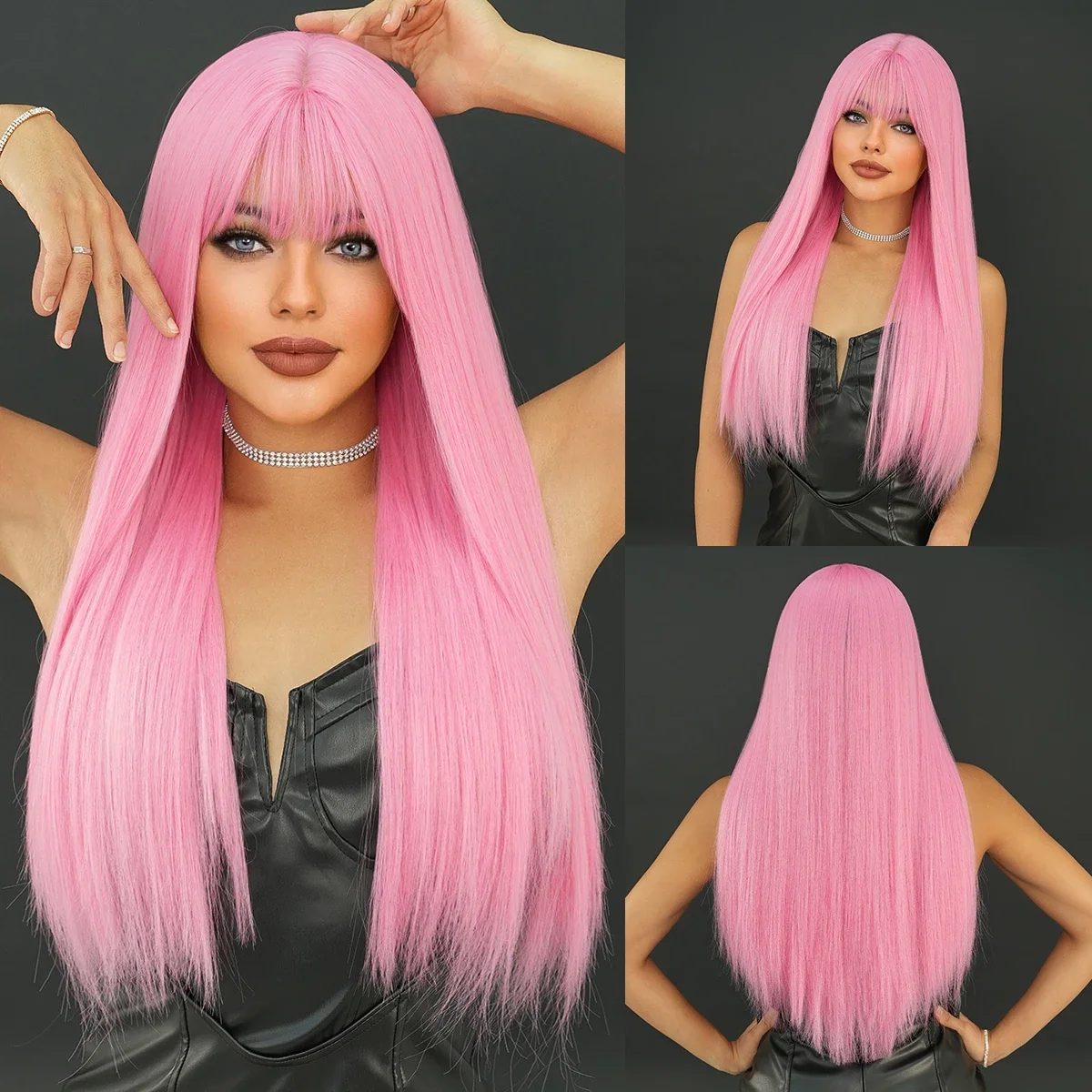NAMM-Long-Straight-Cherry-Blossom-Powder-Wig-For-Women-Daily-Party ...