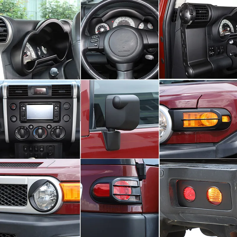 ABS-Matte-black-For-Toyota-FJ-Cruiser-2007-2021-Dashboard-Steering ...