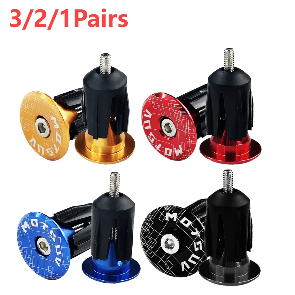 1-3 Pairs MTB Road Bike Handlebar End Plugs Aluminum Alloy Bicycle ...