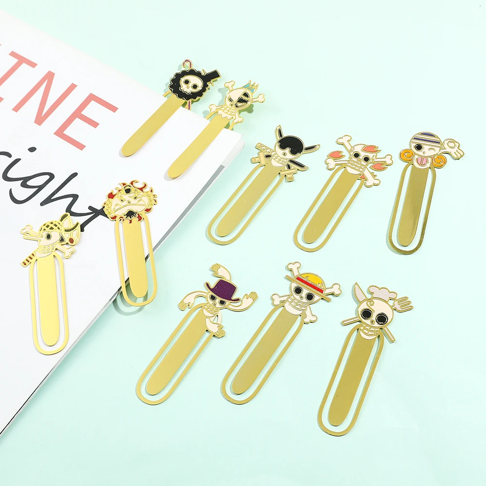 10-Style-One-Pieces-Anime-Book-Mark-Cartoon-Clip-segnalibro-per-un ...