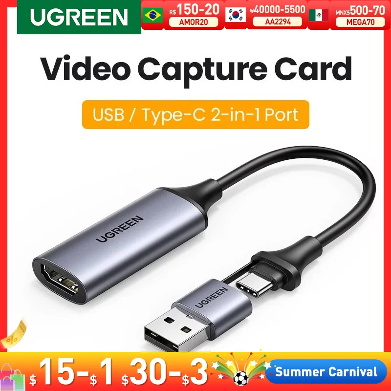 UGREEN-tarjeta-de-captura-de-v-deo-HDMI-a-USB-tipo-C-adaptador-de-Cable ...