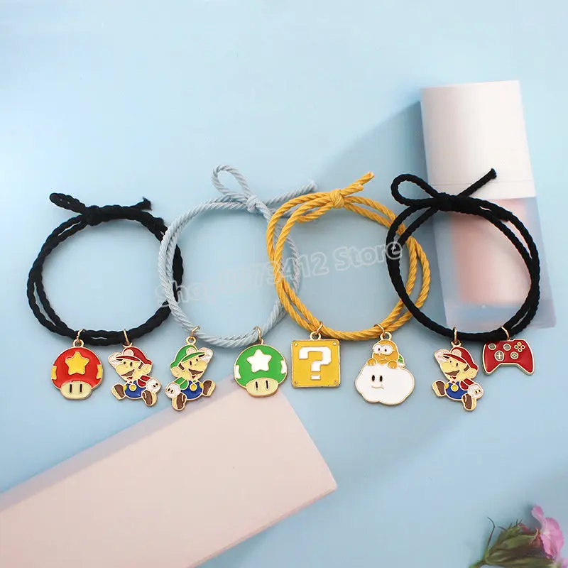Super Mario Bros Hand Strap Cartoons Head Rope Cute Hair Rope Blue ...