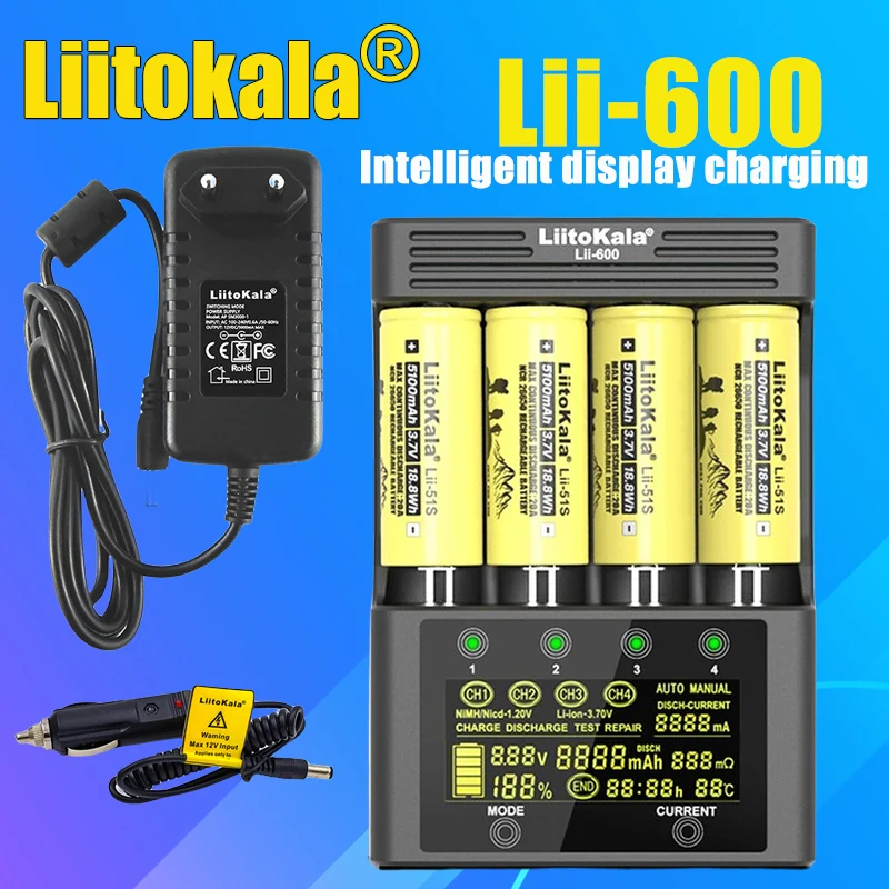 Liitokala-Lii-600-Lii-500-Smart-Battery-Charger-For-18650-3-7V-9V-26650 ...