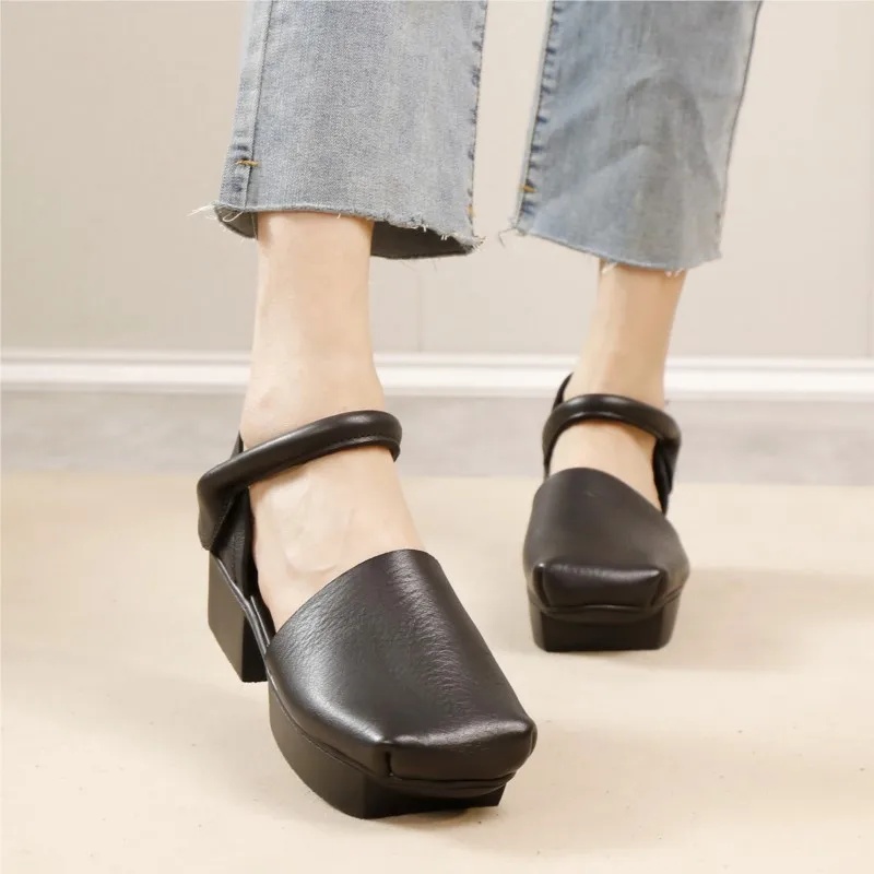 GKTINOO 2026 Summer New Vintage Thick Soled Square Toe Sandals ...