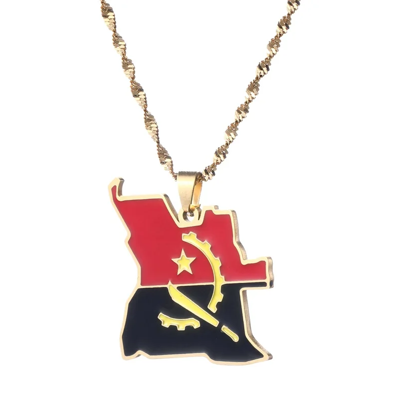 Angola-Flag-Pendant-Necklace-African-Jewelry-Angolan-Country-Maps-for ...