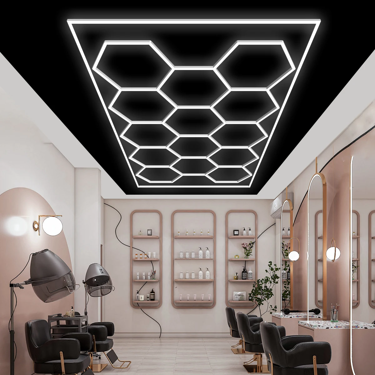 Honeycomb-LED-Car-Detailing-Ceiling-Light-Hexagon-Garage-Light-for ...