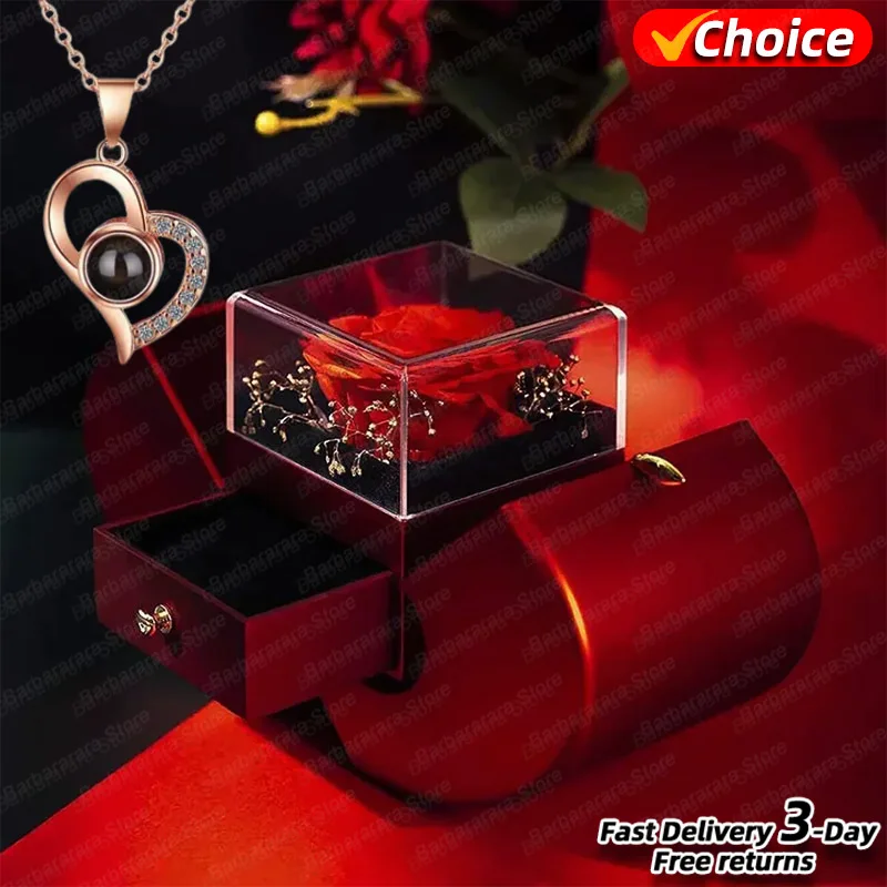 Hot-Dropshipping-Christmas-Gift-Red-Apple-Jewelry-Box-Necklace-Eternal ...