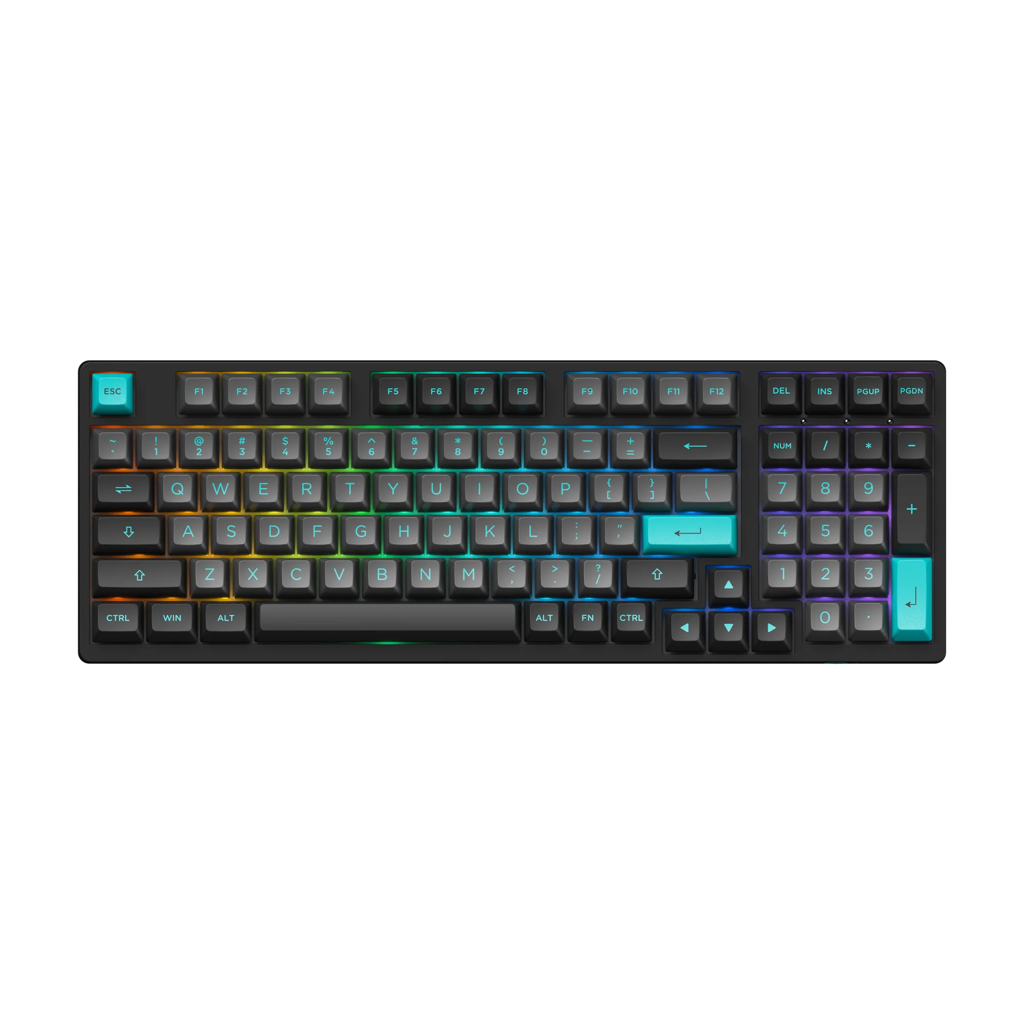 Akko 3098b Black&cyan Rgb Hot-swap Wireless Mechanical Gaming Keyboard ...