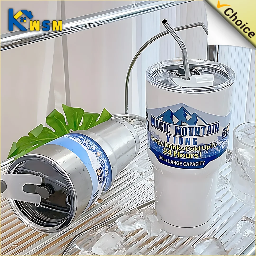 30OZ-Ice-Bar-Mug-Stainless-Steel-Straw-Water-Bottle-Vacuum-Insulated ...