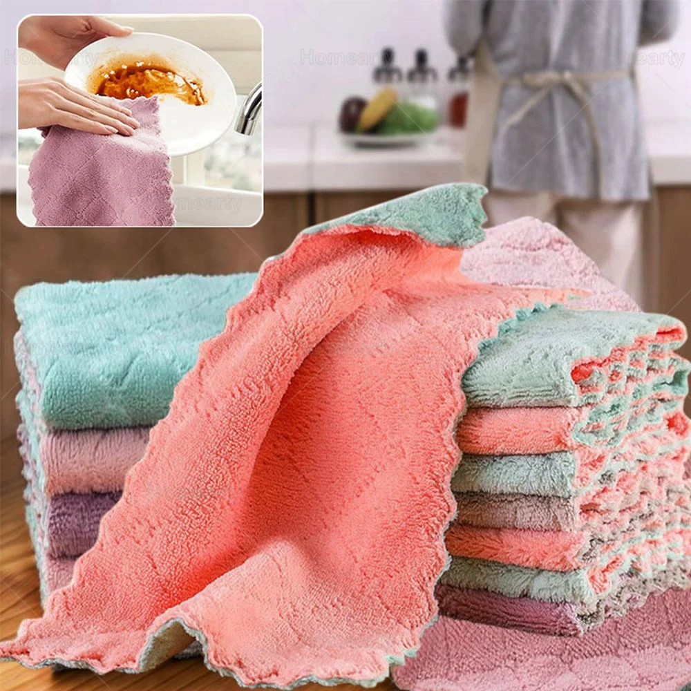 Microfiber-Cloth-Kitchen-Towel-Rags-Water-Absorbent-High-Efficiency ...