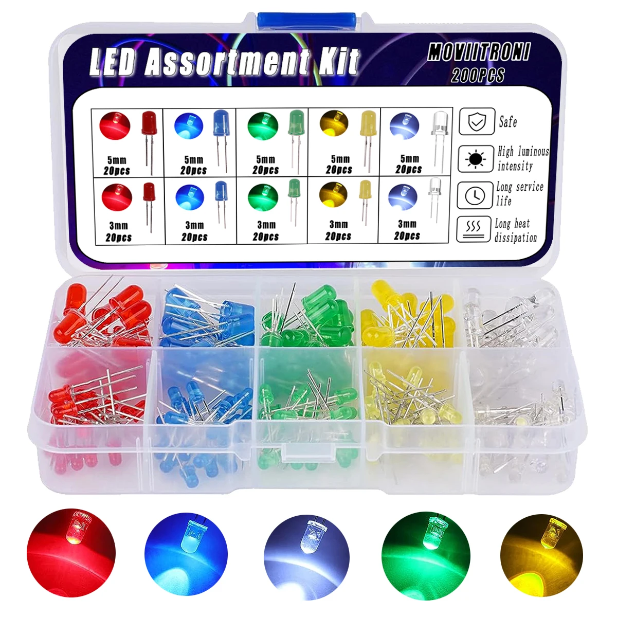 3mm-5mm-LED-Diode-Lights-Emitting-Assortment-Kit-White-Green-Red-Blue ...