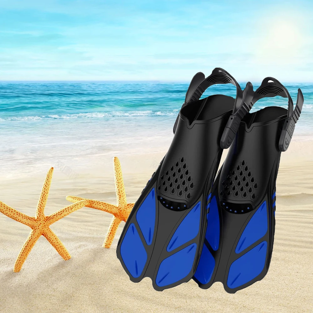 Snorkeling-Flippers-Swimming-Fins-Adjustable-Buckles-Open-Heel-Swim ...
