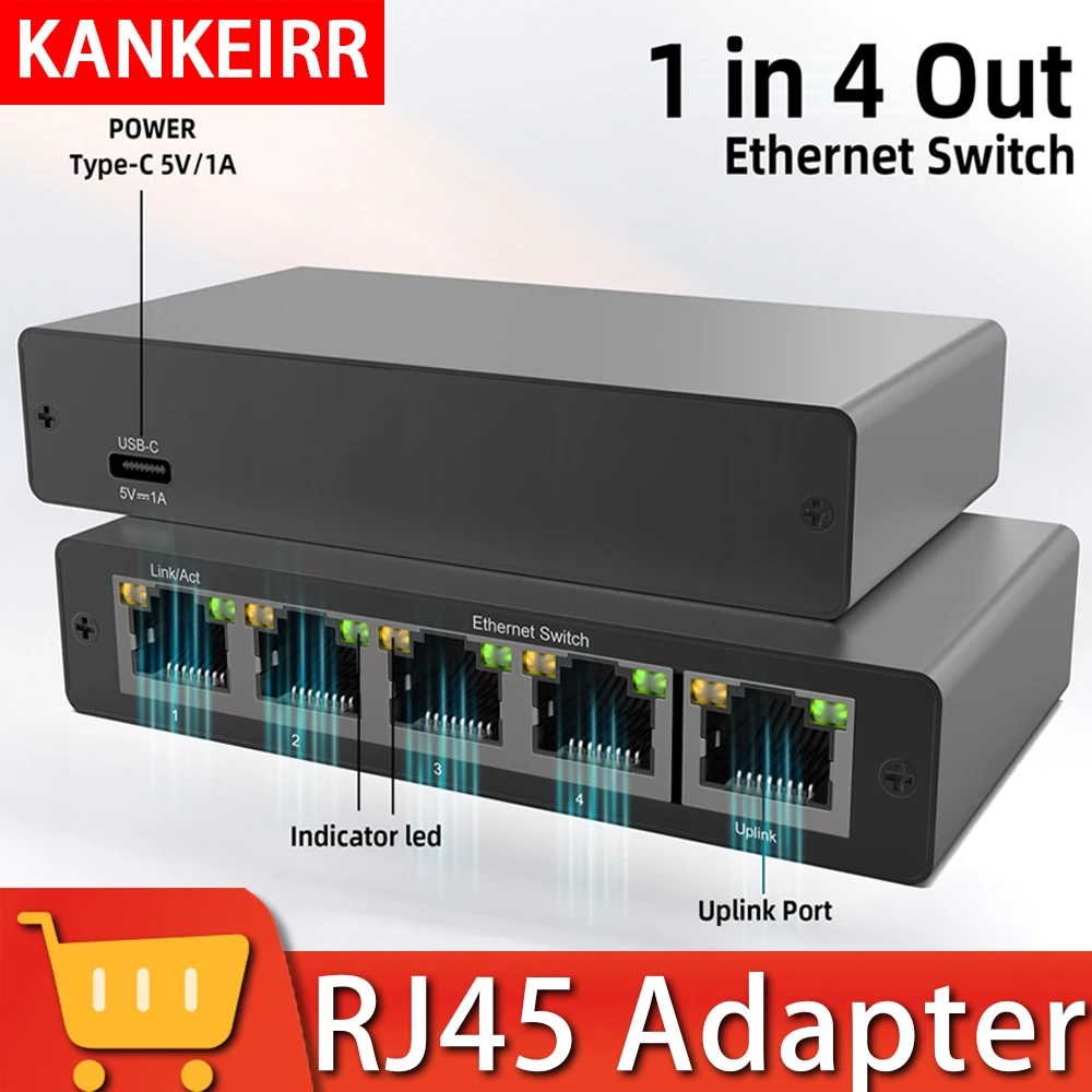 Red-One-Quad-Gigabit-para-compartir-red-RJ45-un-arrastre-cuatro-puertos ...