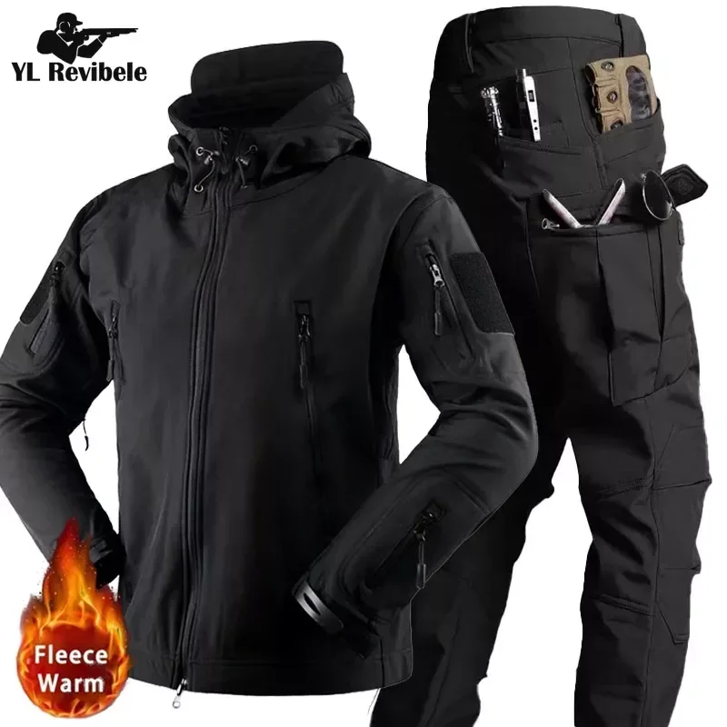 Winter-Waterproof-Tactical-Sets-Men-Outdoor-Multi-pocket-Hooded-Bomber ...