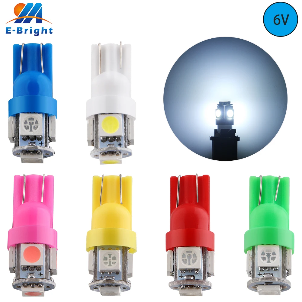 T10 W5W 6V 6.3V DC Light Bulbs 194 168 2825 Bulb 6 Volt Bayonet Led ...