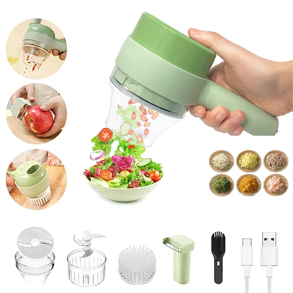 Upgrade-4in1-Handheld-Electric-Vegetable-Cutter-Set-Wireless-Portable ...