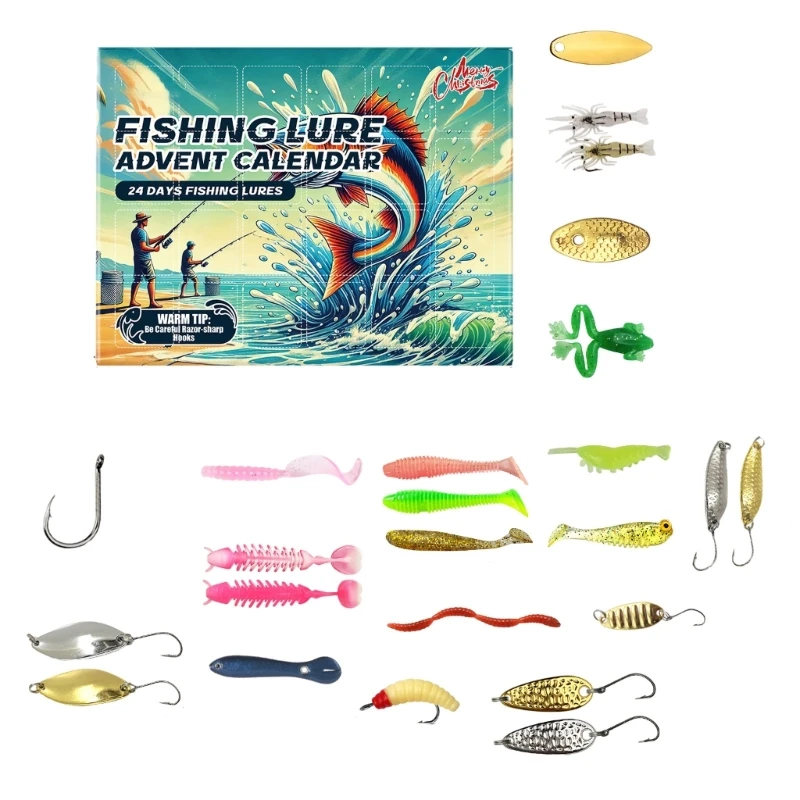 Unique-Holiday-Fishing-Baits-Advents-Calendar-with-24-Unique-Lures-for ...