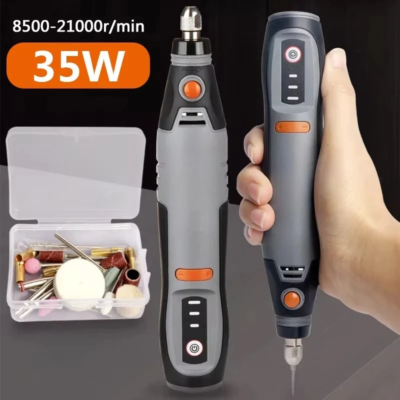 For 35W USB Cordless Rotary Tool Dremel Mini Drill Engraving Pen ...