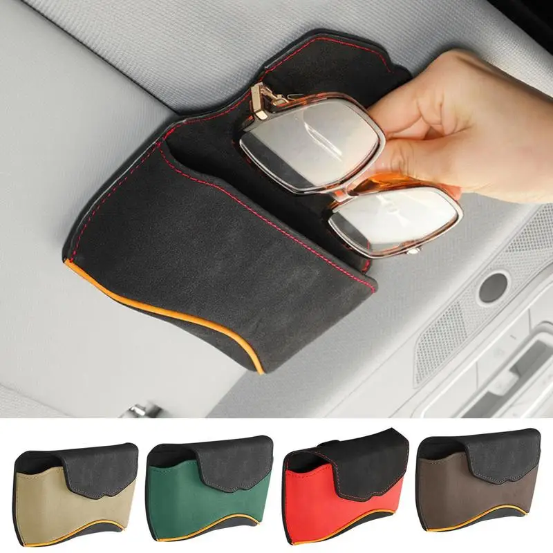 Car-Sunglasses-Holder-Auto-Durable-Leather-Sunglasses-Case-Automobile ...