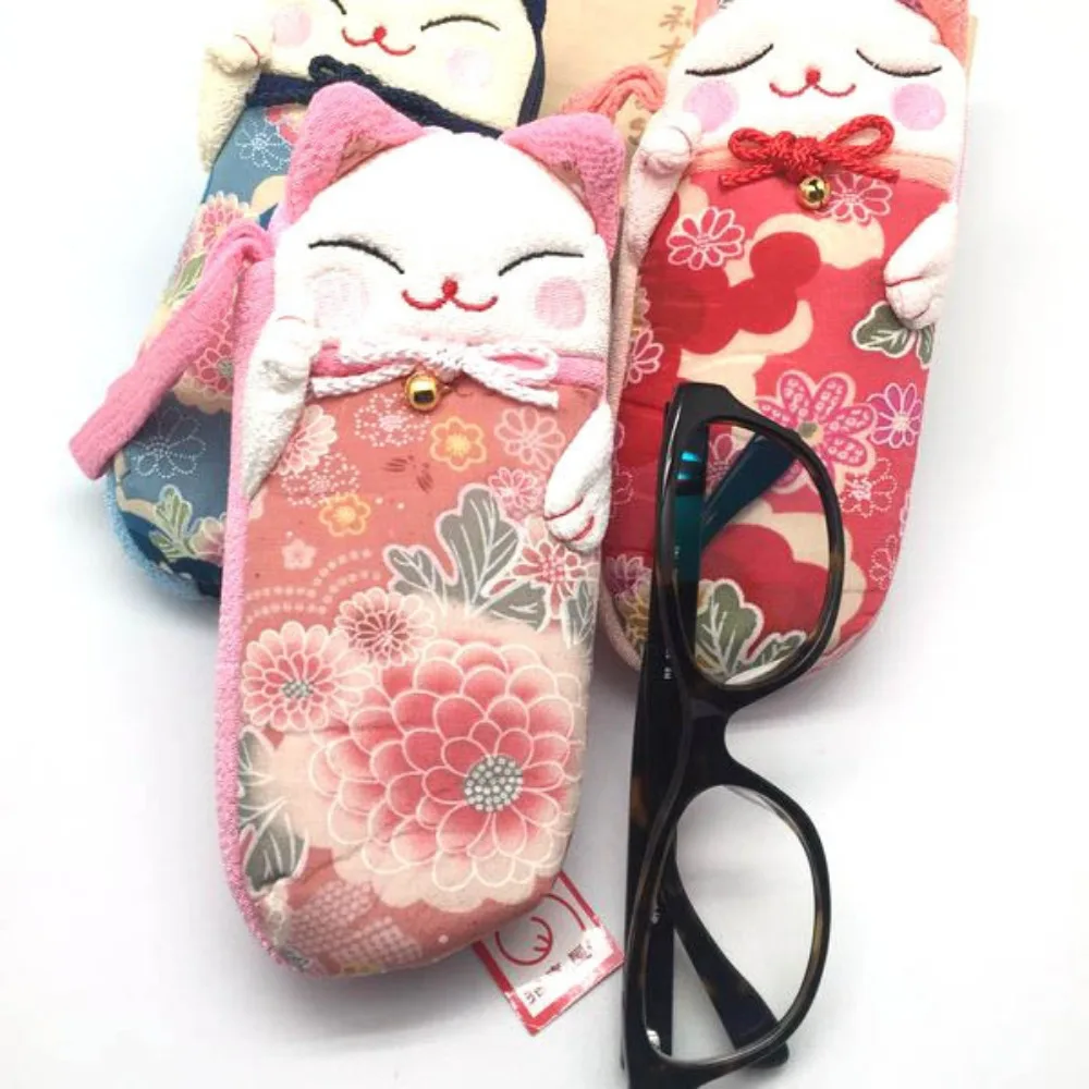 For Kids Kawaii Cherry Blossoms Cat Glasses Case Software Eyeglasses ...