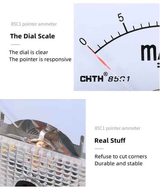 AMP Test Equipment Panel Meters DC 50mA Analog Panel Ampere Current ...