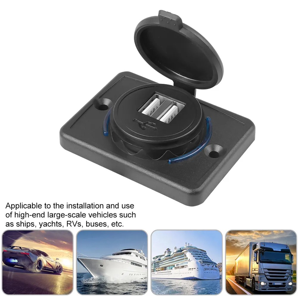 Car-Modified-USB-Charger-with-LED-Aperture-DC5V3-1A-Dual-USB-Port ...