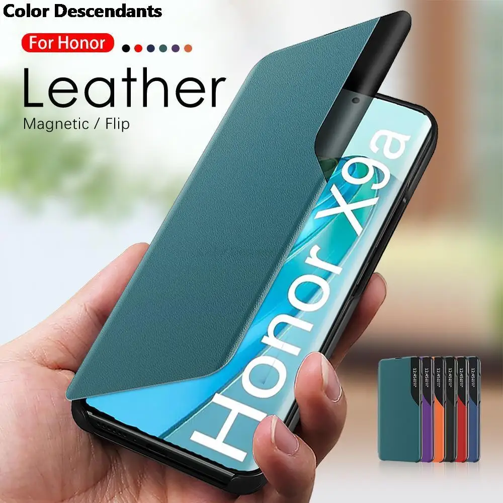 For-Honor-X9a-5G-Case-Smart-View-Leather-Flip-Phone-Cover-Shell-Hono-X9 ...