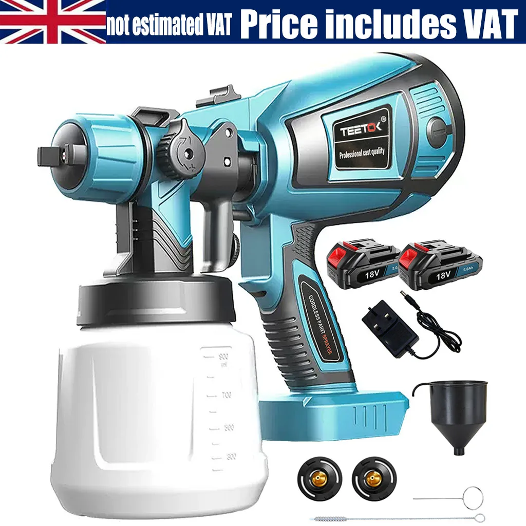 Cordless Paint Sprayer for Makita 18V 2pcs Battery Mini Paint Sprayer ...