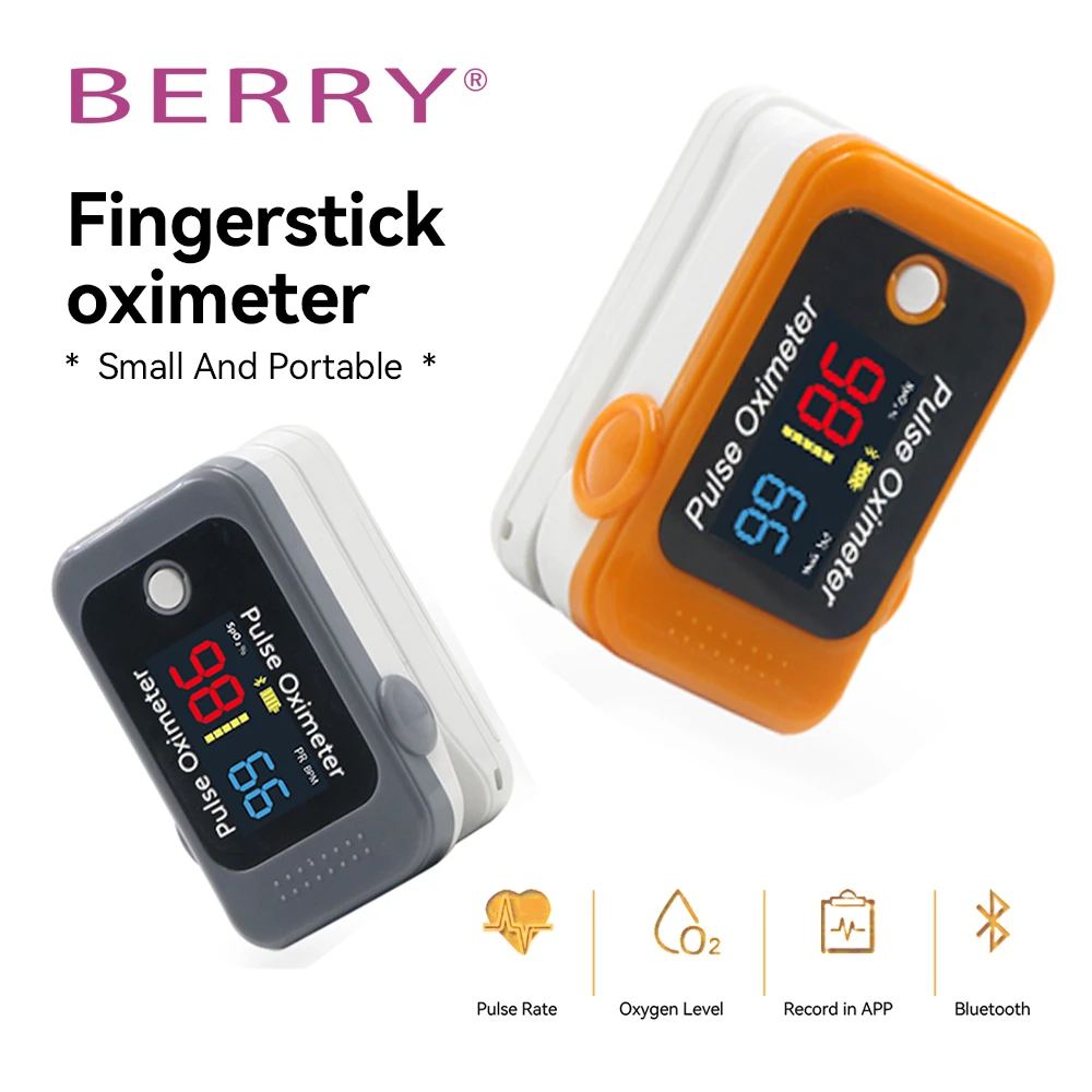 Berry Medical Portable Bluetooth Fingertip Pulse Oximeter Spo₂ Blood ...
