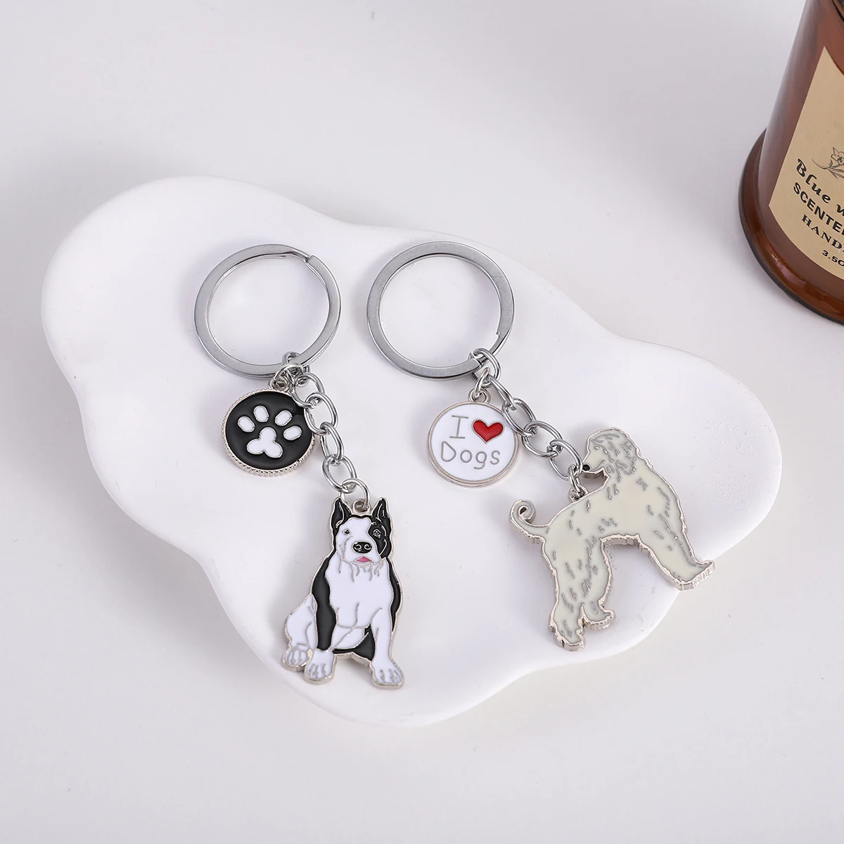 1PCS Metal NEW Bulldog Pet Dog Key Chains Animal Charms School bag ...